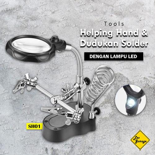 Jual Penjepit PCB Dudukan Solder Kaca Pembesar Alat Pegangan Helping ...