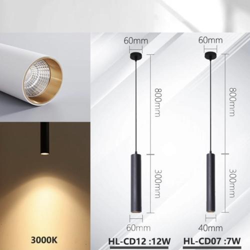 Jual Lampu Gantung Led Minimalis Tabung High Quality - Body Hitam, Led ...