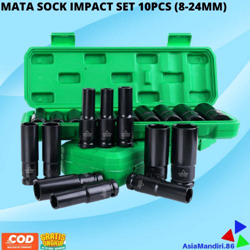 Jual Mata Socket Extention Impact Socket set 10 pcs 1/2 Inch Impact ...