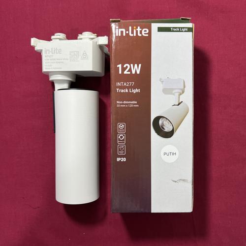 Jual INTA277 Track Light Kap Lampu Rel LED 12w Body Putih Inlite ...