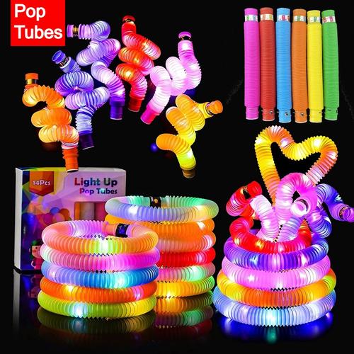 Jual Mainan Anak Viral Light Up Pop Tubes / Pop Pipes / Pipa lampu Led ...