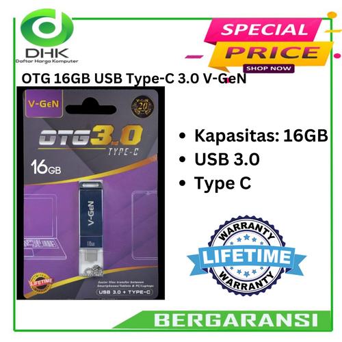 Jual OTG USB Type C Flashdisk V-GeN 16GB Flashdrive Flash Disk USB 3.0 ...