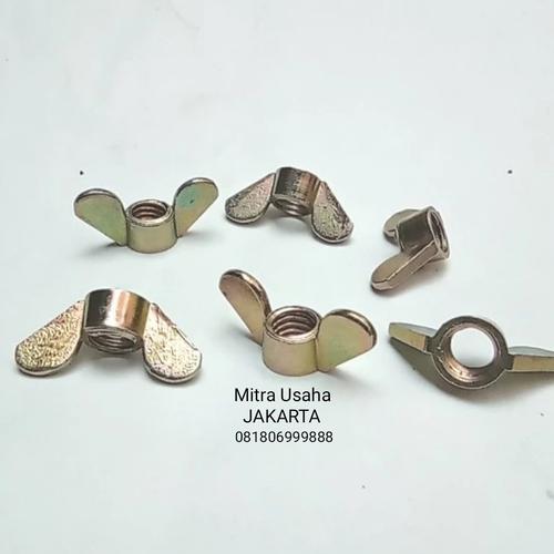 Jual Mur kuping m6 babet kuning / Wing nut / mur kupu kupu - Jakarta ...