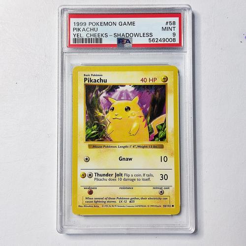 Jual Pikachu Yellow Cheeks Shadowless 58/102 PSA 9 - Graded Pokemon ...