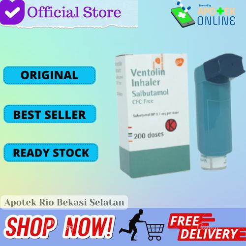 Jual VENTOLIN INHALER 100 MCG 200 DOSIS/SALBUTAMOL/INHALER ASMA/SESAK ...