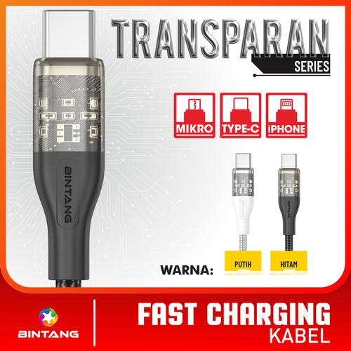 Jual Kabel Data Micro Type C Lightning Fast Charge Transparan Android ...