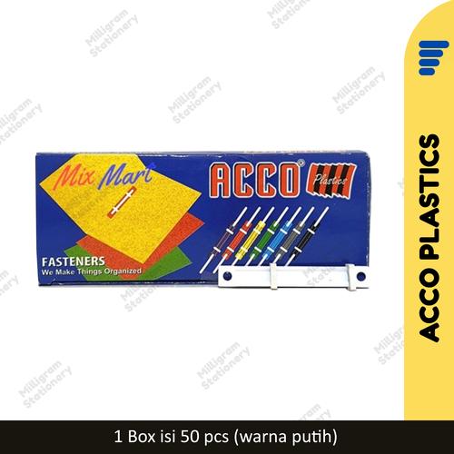 Jual Acco Plastik Penjepit Pengikat Kertas Map/ Paper Fasteners/ Putih ...