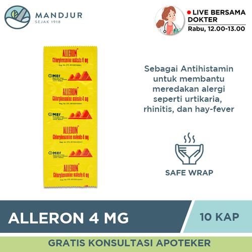 Jual Alleron 4 Mg 10 Kaplet - Obat Alergi Gatal Gatal Rhinitis dan ...