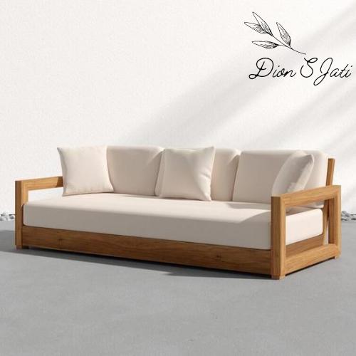 Jual Sofa Bed Minimalis / Sofa Bed 3 Seater /Sofa Bed Kayu Jati - 180x70x70 - Kab. Jepara - Dion ...