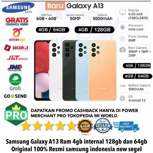 Jual Samsung Galaxy A13 4gb/128gb A 13 4/64gb 4/128 4/64 resmi baru No A12 - Hitam, 4gb/64gb ...