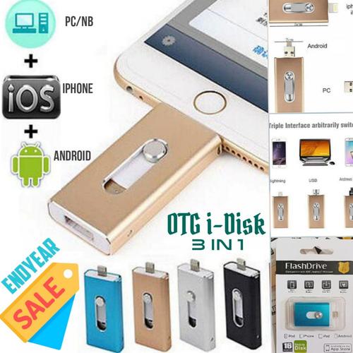 Jual FLASHDISK IDISK 3in1 n 4in1 16GB 32GB Micro USB, Type-c, Lighting ...