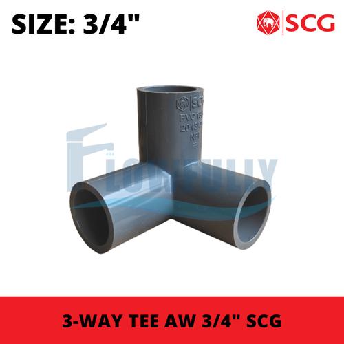 Jual 3 WAY TEE AW 3/4 INCH SCG PVC TEBAL TEE ELBOW 3 SUDUT 3 LUBANG T ...