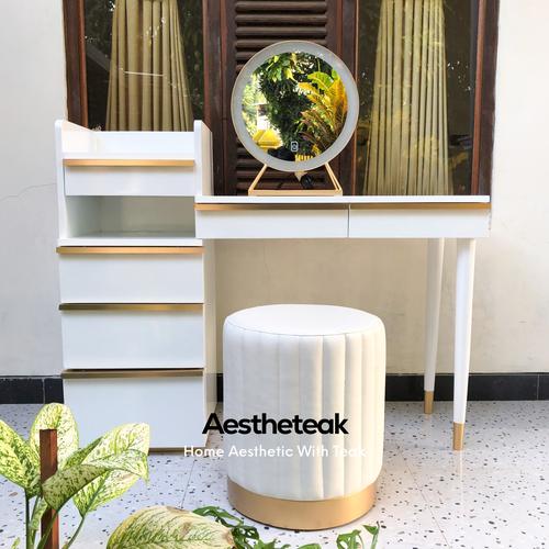 Jual MEJA RIAS LED TOUCHSCREEN MINIMALIS KAYU MAHONI MODERN PUTIH DUCO ...