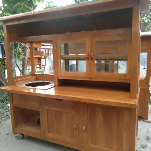 Jual gerobak/rombong bakso, mieayam,sate kayu jati Mangkal roda troli ...