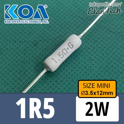Jual Resistor KOA 1R5 2W 2% Metal Oxide 1.5 Ohm Miniature MOSX2 ...