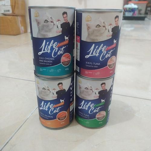 Jual LIFE CAT KALENG 400 GRAM. MAKANAN BASAH KUCING. WET FOOD KALENG ...
