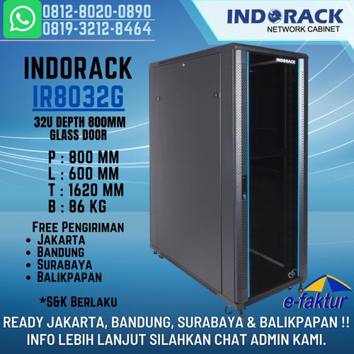 Jual CLOSE RACK INDORACK 32U DEPTH 800MM GLASS DOOR IR8032G RACK SERVER ...