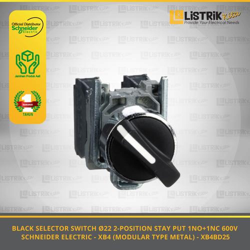 Jual BLACK SELECTOR SWITCH Ø22 2-POSITION STAY PUT 1NO+1NC 600V ...