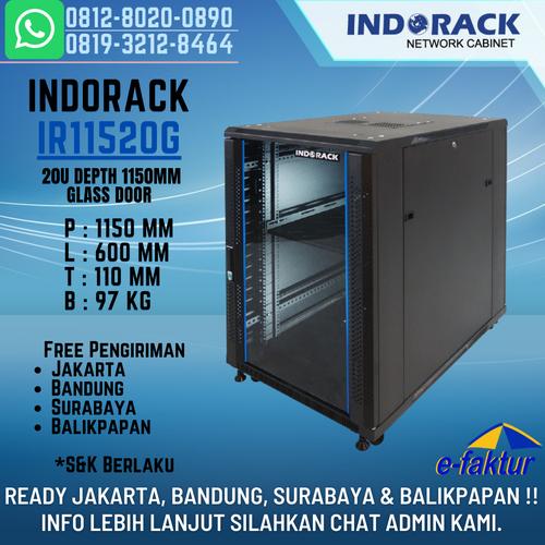Jual INDORACK CLOSE RACK 20U DEPTH 1150MM GLASS DOOR - IR11520G RACK ...