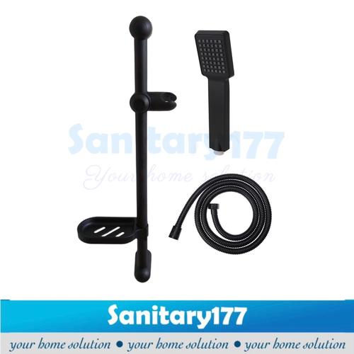 Jual Shower tiang hitam 121 set kotak shower mandi segi black minimalis ...