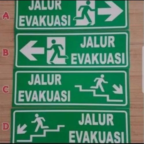 Jual stiker SIGN 15X30.JALUR EVAKUASI TANGGA KANAN KIRI RAMBU K-3 ...