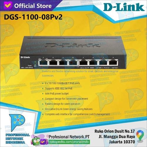 Promo DLink DGS-1100-08P 8-Port Gigabit PoE Smart Managed Switch D-Link ...