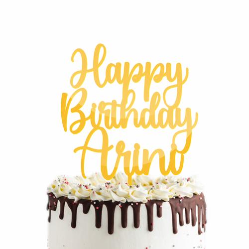 Jual Cake Topper Birthday Custom Nama Tulisan Akrilik Kue Ulang Tahun ...
