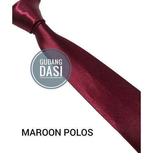 Jual dasi instan pria merah maroon ukuran slim 2 inch dan mdium 3 inch ...