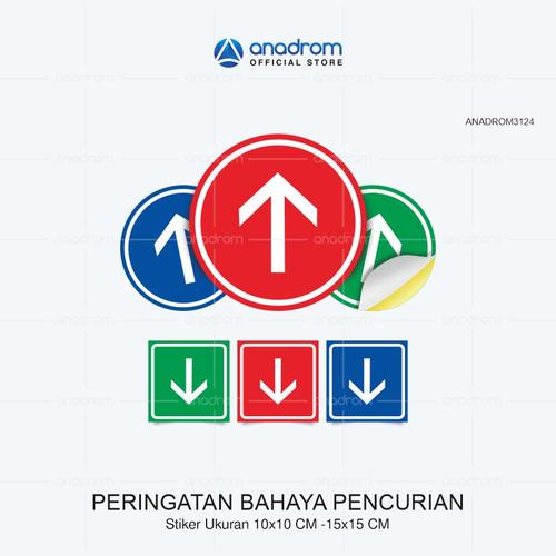 Jual Stiker Sign Penunjuk Arah| Size 10 & 15 cm Vynil UV - BULAT MERAH ...
