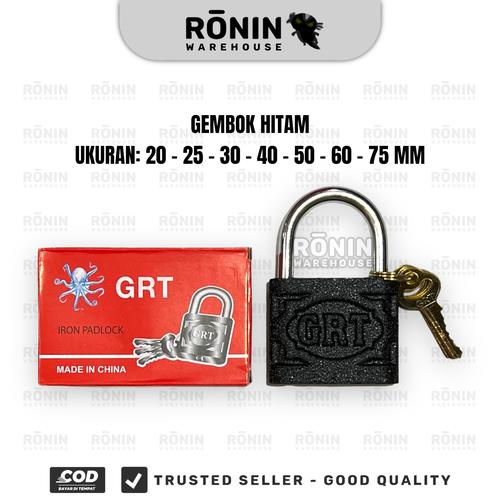 Jual GRT Gembok Hitam 20 25 30 40 50 60 75 mm Kunci Pintu Rumah Koper ...