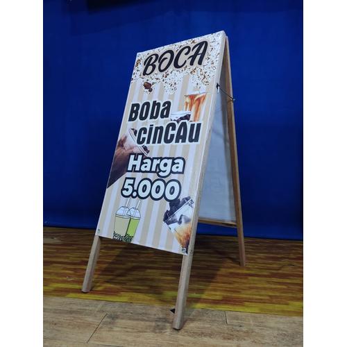Jual STANDING BANNER KAYU/RANGKA KAYU BANNER KAYU SEGITIGA Ukuran ...