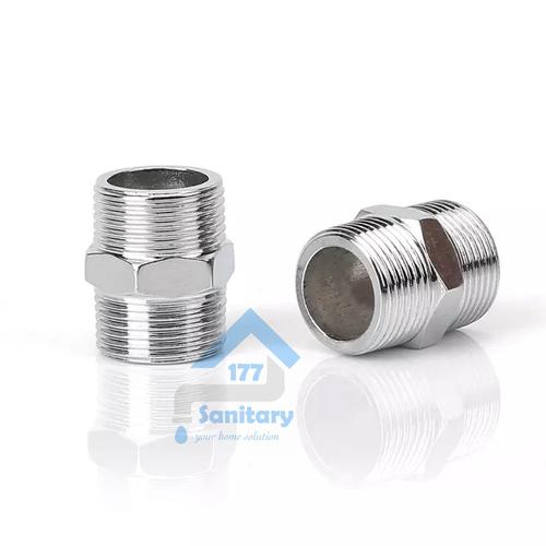 Jual double nepel stainless 1/2 inch / dobel nepel stenlis fitting mur - dn12 STAINLESS ...