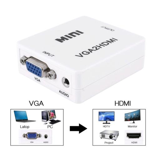Jual CONVERTER ADAPTER VGA MALE TO HDMI FEMALE/VGA2HDMI - Putih ...
