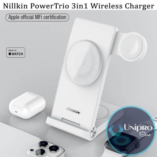 Jual Wireless Charger Apple MFI 3 in 1 Nillkin PowerTrio MagSafe ...