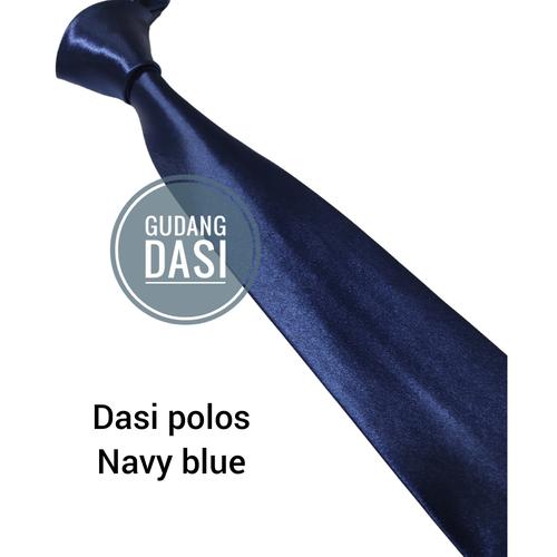Jual Dasi Panjang Pria Dasi Polos navy Blue Uk 3 inc Lebar 7.5cm ...