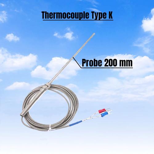 Promo Thermocouple type K M8 probe 50-200mm termokopel tipe K kabel 2M ...