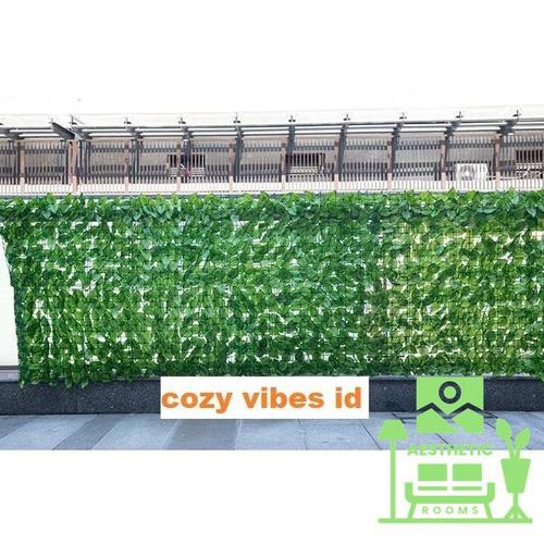 Jual Stock Terbatas 50cm x 300cm pagar tanaman daun rambat plastik ivy ...