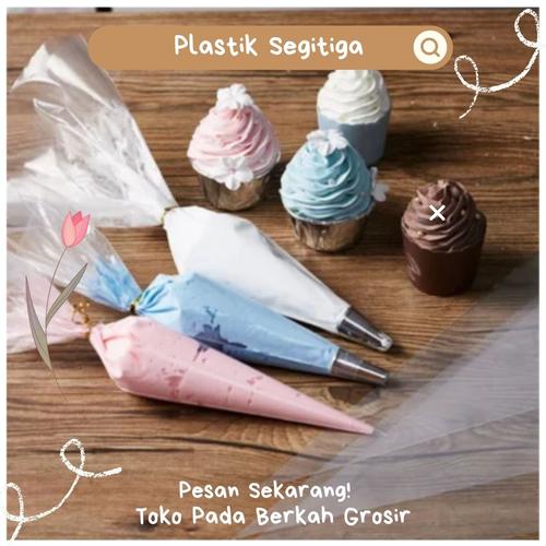Jual Plastik Segitiga Piping Bag Plastik Penghias Kue Plastik Churos ...