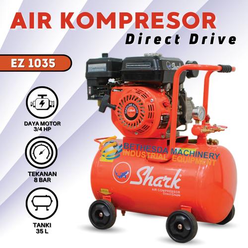 Jual Portable Kompresor 1 Hp Direct Drive Shark Air Compressor Bensin ...