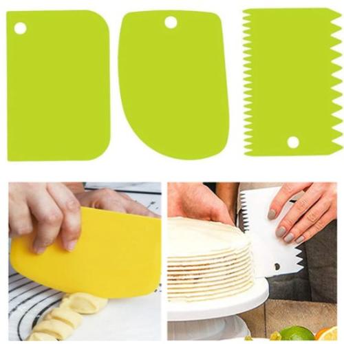 Jual Scraper Kue / Kape Plastik isi 3 Pcs / Scraper Plastik set 3 in 1 ...