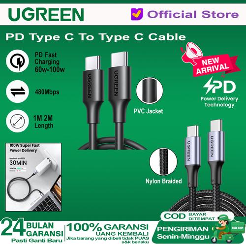 Jual Kabel Data UGREEN USB Type C To Type C PD 5A 100W Fast Charging - Jakarta Pusat - UGREEN ...