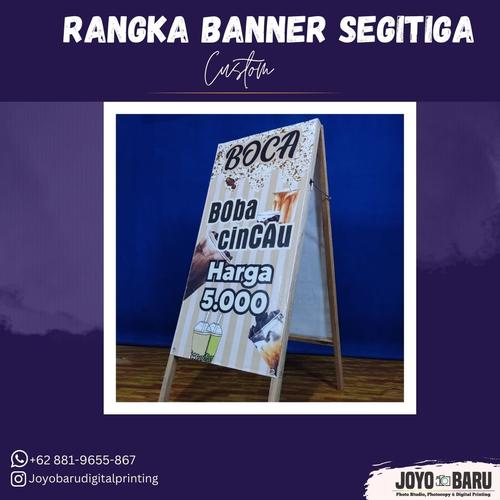 Jual STANDING BANNER /RANGKA BANNER KAYU SEGITIGA UKURAN 50x90 - RANGKA ...