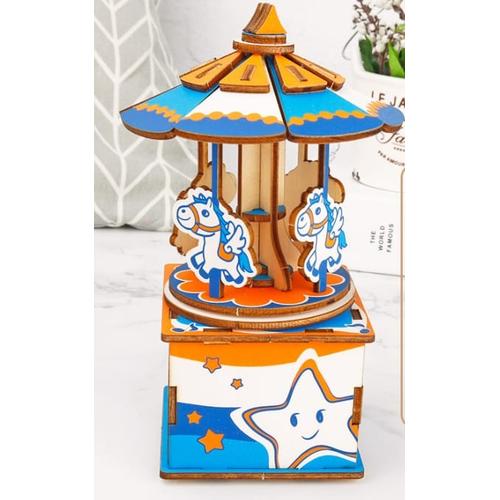 Jual DIY Wooden Music Box Carousel | Kotak musik kayu DIY Komidi Putar ...