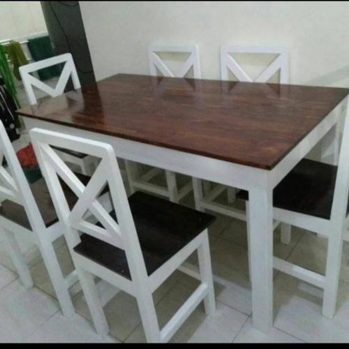 Jual meja makan meja kantor meja set 1 meja 6 bangku sender minimalis ...