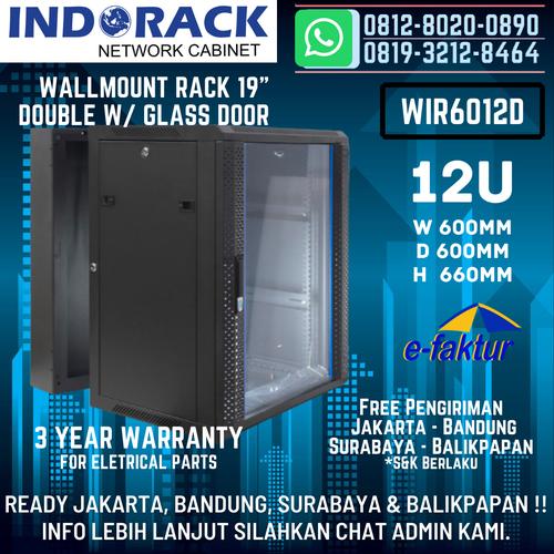Jual INDORACK WALLMOUNT 12U DEPTH 600MM DOUBLE DOOR RACK SERVER ...