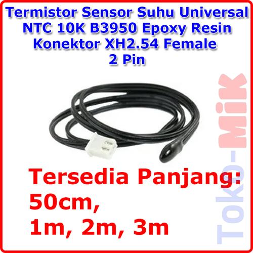 Jual Termis AC Thermistor Sensor Suhu AC Probe Single Hitam NTC 10K ...