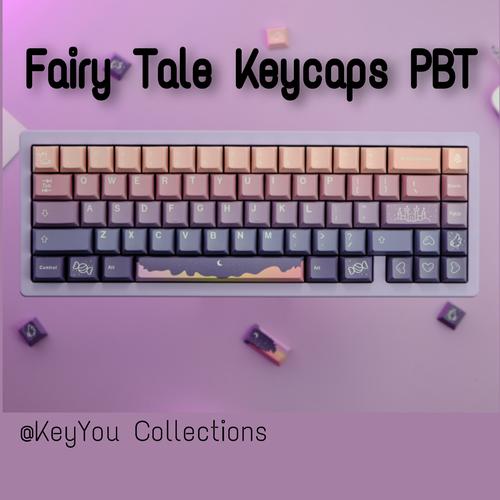 Jual Fairy Tale PBT keycaps gradient pink sunset purple - Kab ...