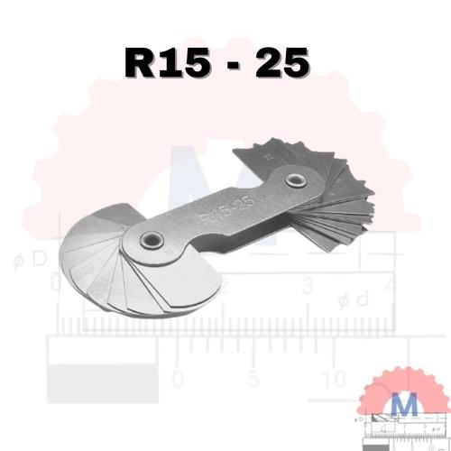 Promo Mal Radius gage pengukur radius inside outside - R 15mm - 25mm ...