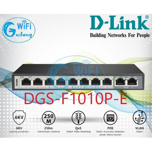 Jual D-Link DGS-F1010P-E 250M Data PoE Switch Gigabit 8 Port + 2 uplink ...