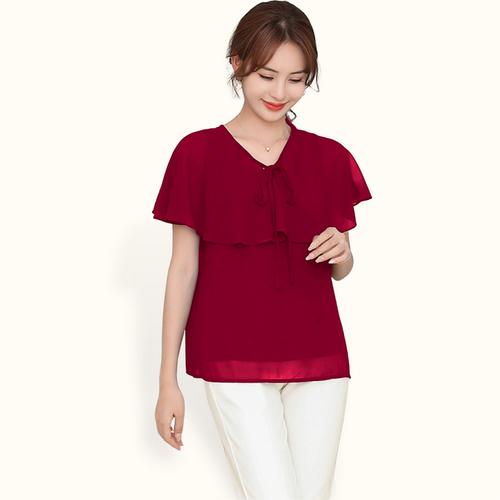 Promo Blus Sifon lengan pendek double layer variasi tali - Jfashion ...